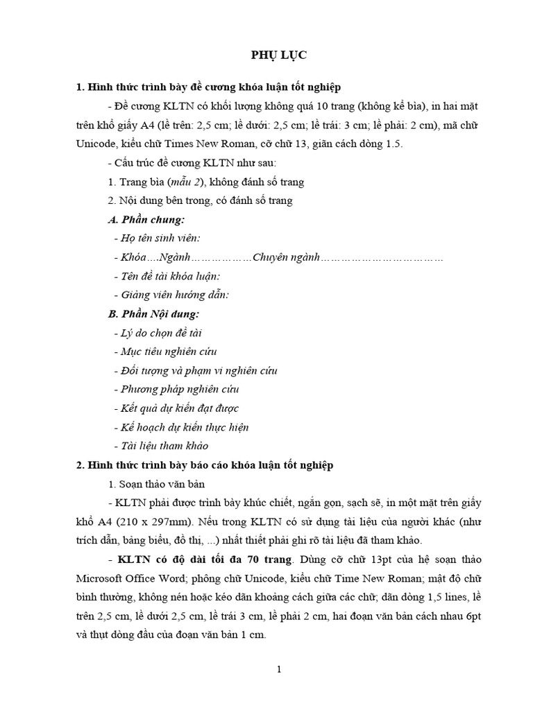 Huong Dan Trinh Bay Khoa Luan | PDF