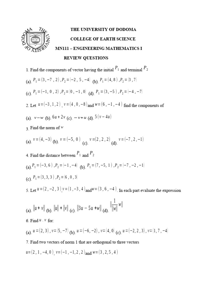Tuto 3 | PDF | Geometry | Linear Algebra