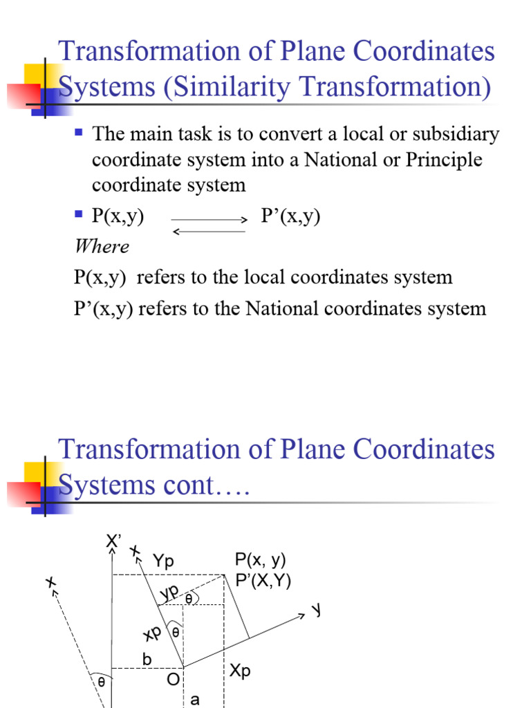 Plane Coordinate System Transformation | PDF | Coordinate System | Differential Geometry