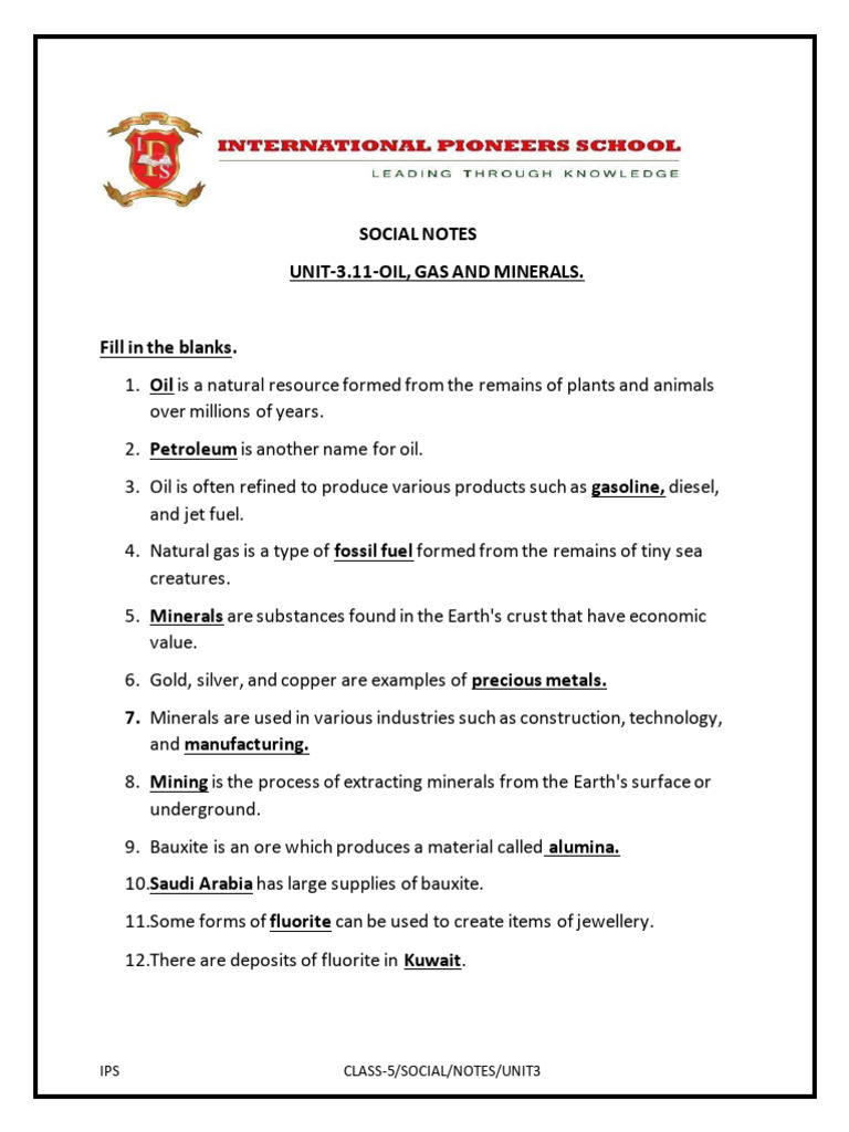 Social Notes-Class 5 - 3.11 | PDF