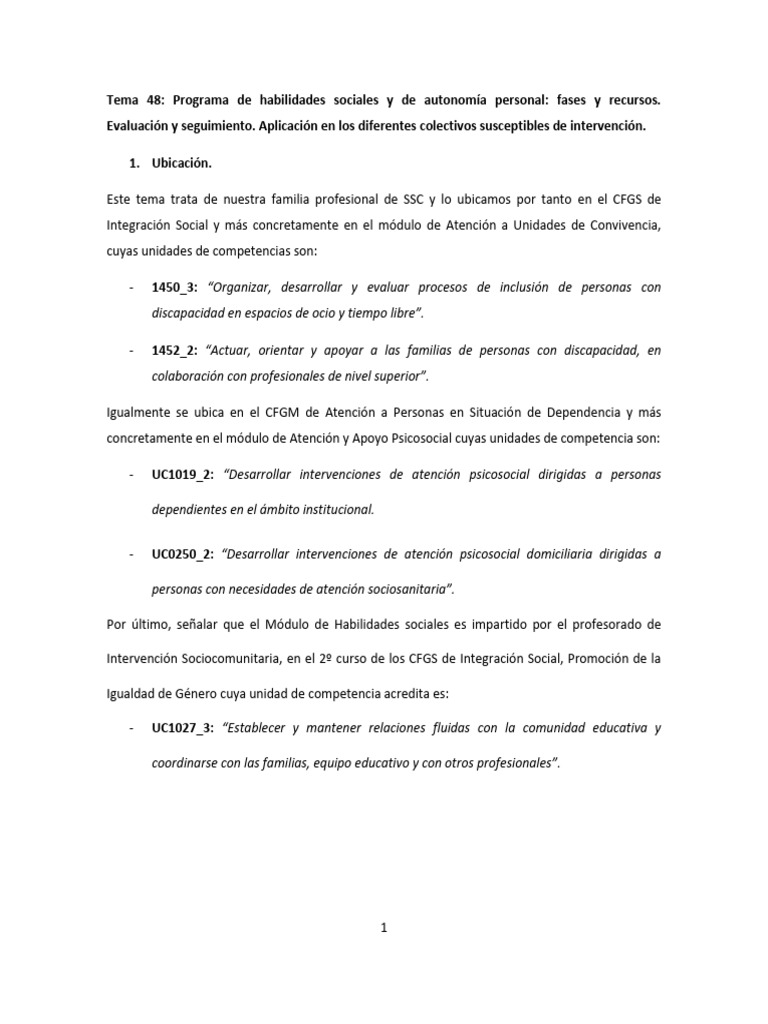 Programa de Habilidades Sociales y Autonomía | PDF | Evaluación | Comportamiento