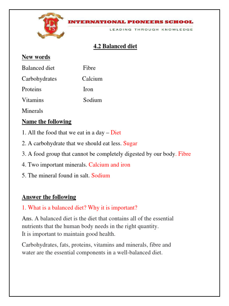 Understanding a Balanced Diet Essentials | PDF
