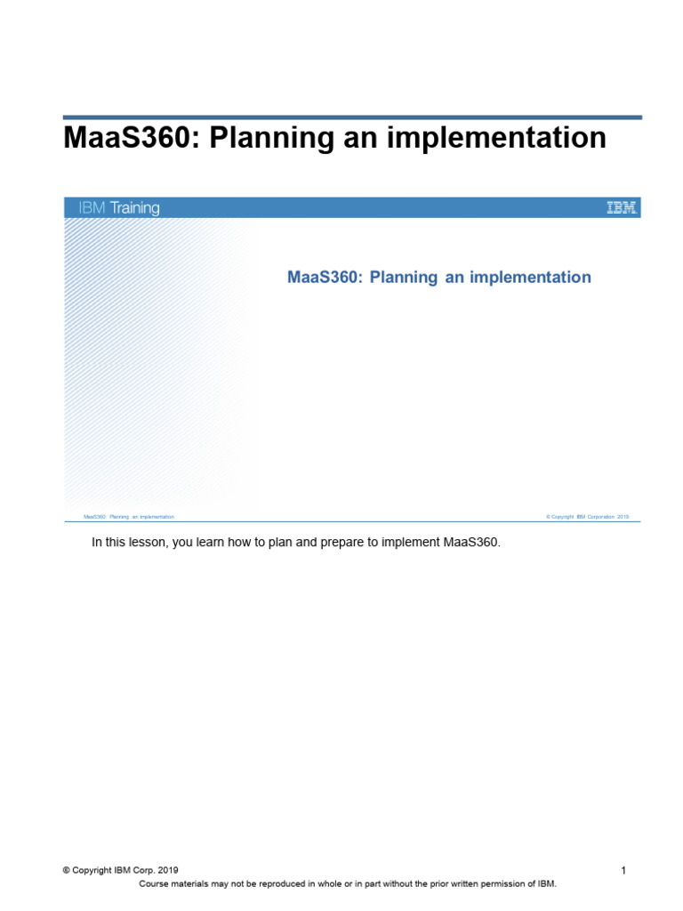 MaaS360 - Planning An Implementation Guide | PDF | Mobile App | Cloud Computing