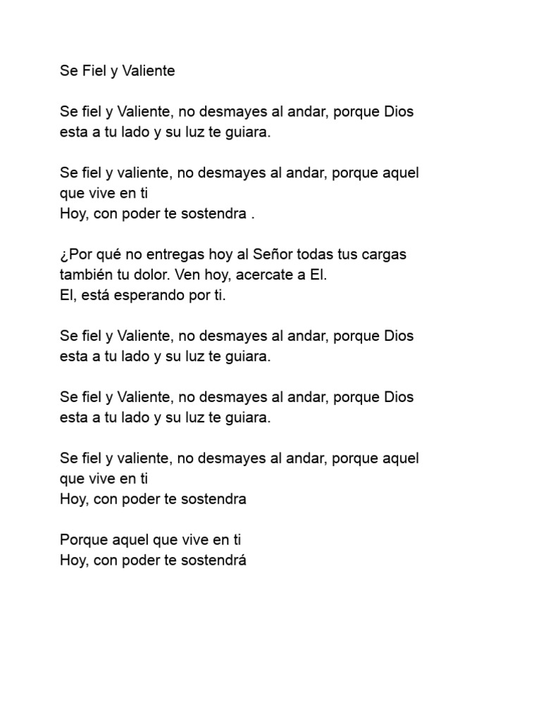 Se Fiel y Valiente | PDF