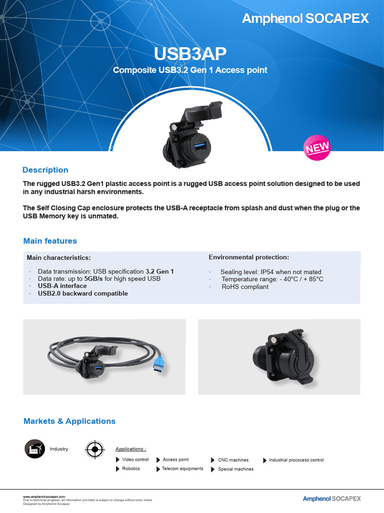 Amphenol - 10 - 25 - 2023 - USB3AP - Datasheet-3359323 Uno | PDF | Usb ...