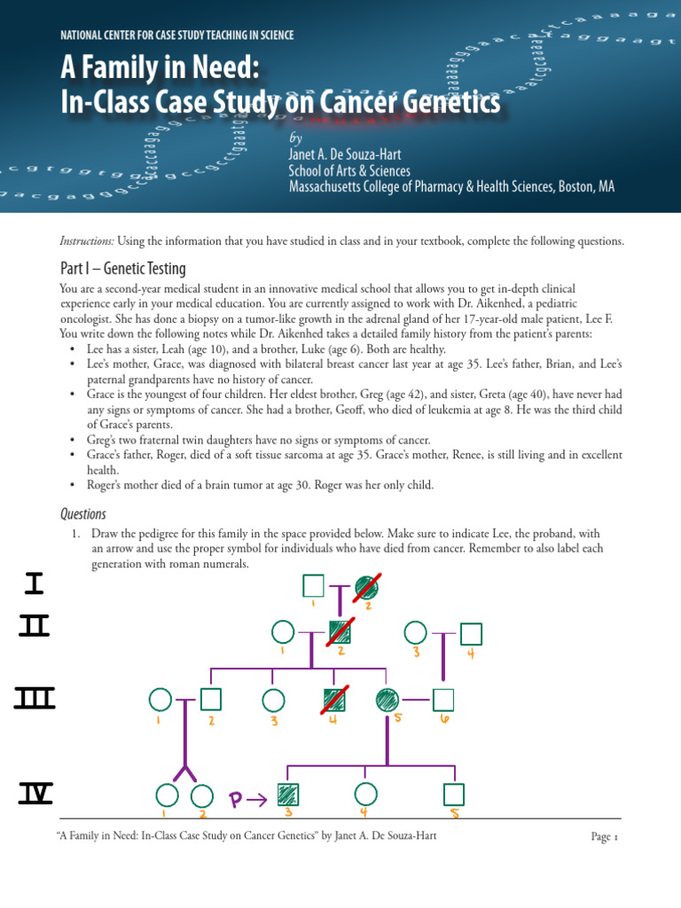 Cancer Genetics Case Study Analysis | PDF | Point Mutation | Mutation