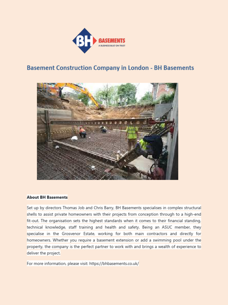 Basement Construction Company in London - BH Basements | PDF