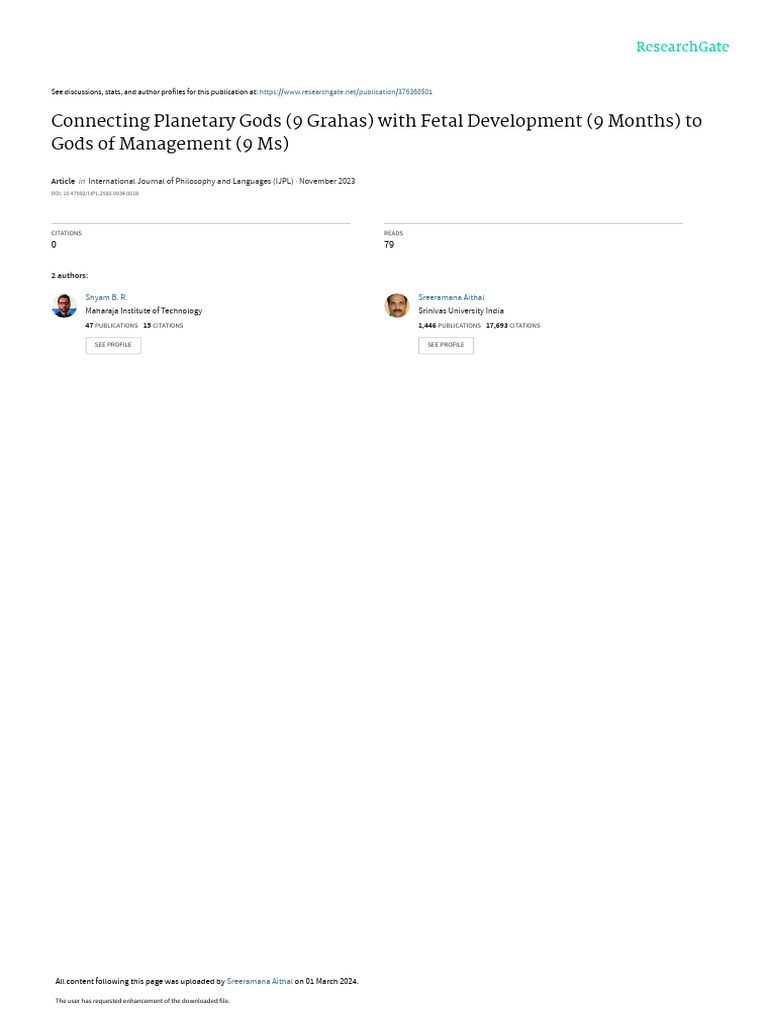 Connecting Planetary Gods (9 Grahas) With Fetal Development (9 Months ...