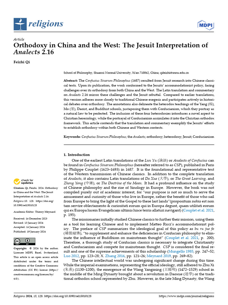Orthodoxy in China and The West The Jesuit Interpretation of | PDF ...
