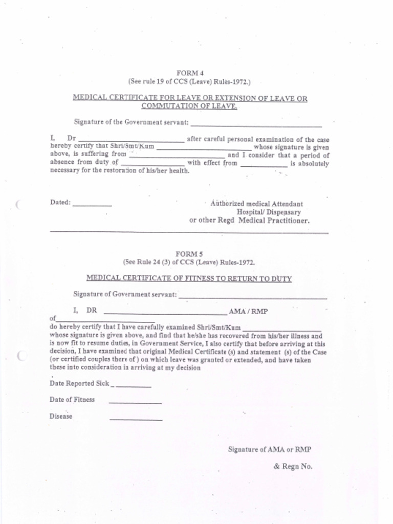 Medical Leave Form 4 5 | PDF
