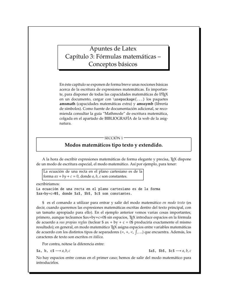 Manual Latex Matematicas | PDF | Raíz cuadrada | Te X