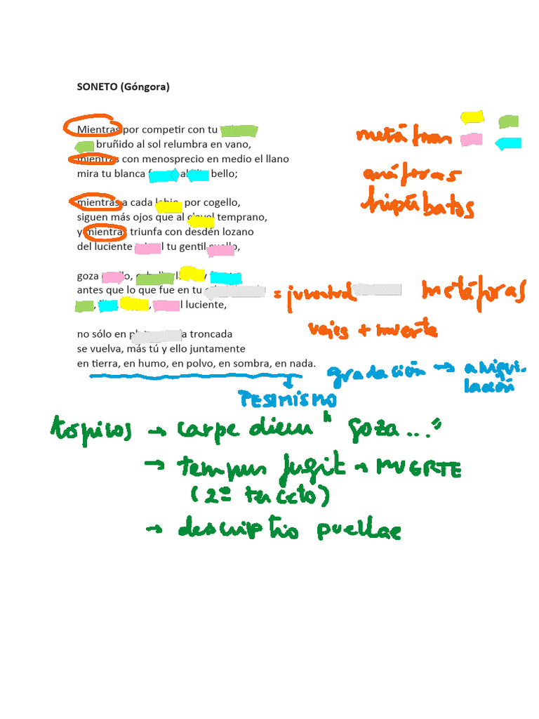 Poema Mientras Por Competir.. Gongora | PDF
