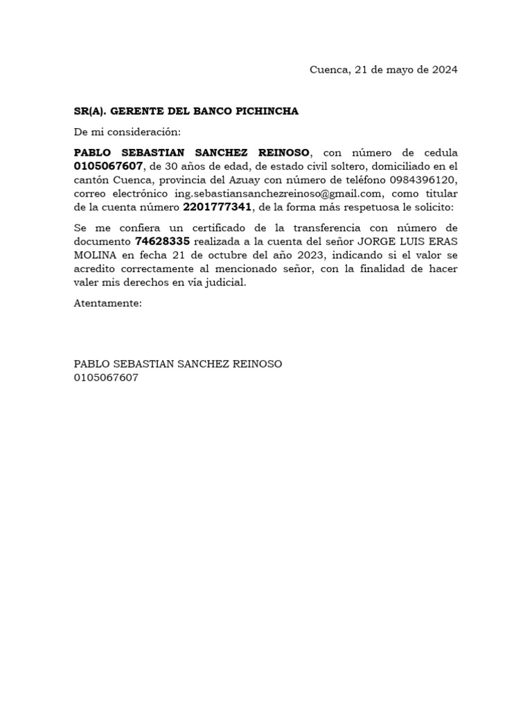 Cuenca Peticion Jep | PDF