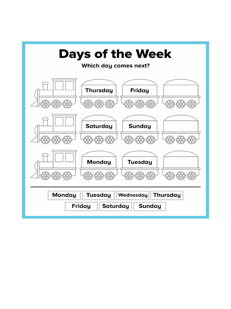Days of The Week Train | PDF