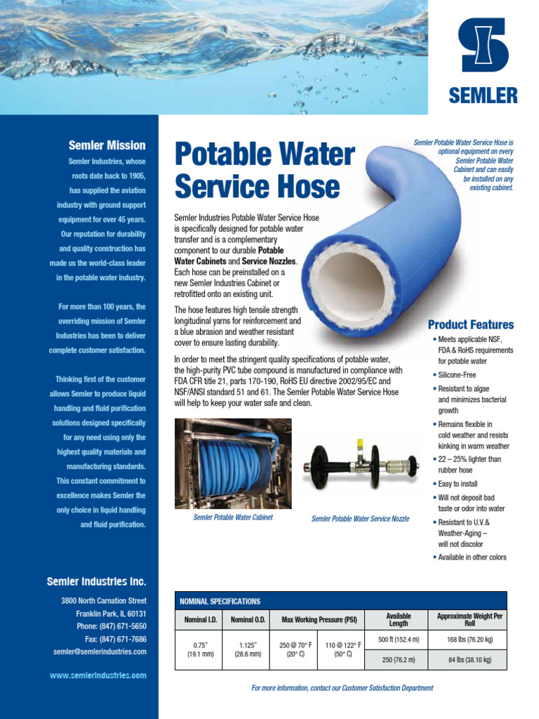 PWC Hose Data Sheet LowRes | PDF | Water | Ozone