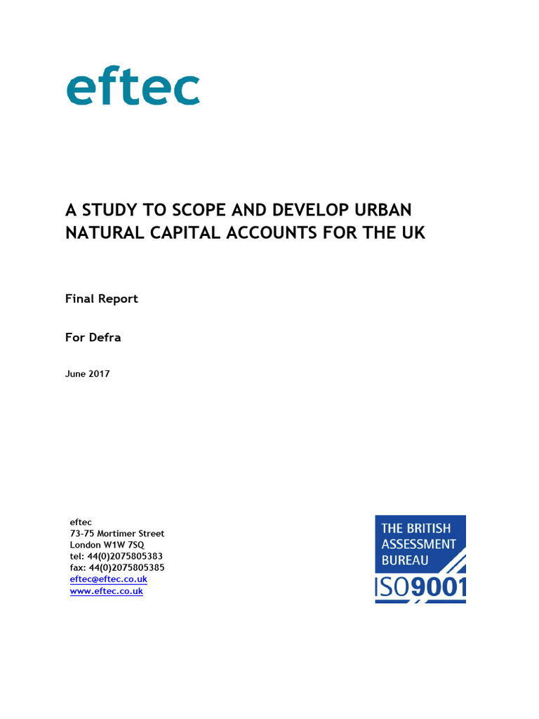 ) A Study To Scope and Develop Urban Natural Capital Accounts ...
