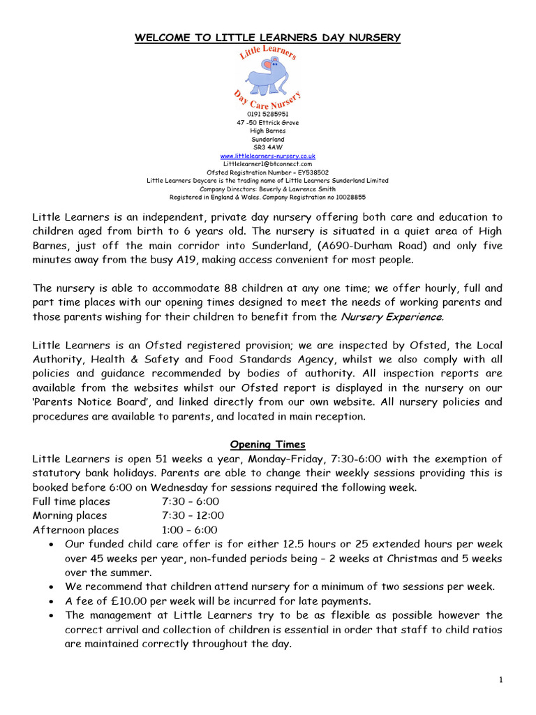 Nursery Prospectus | PDF | Preschool | Learning