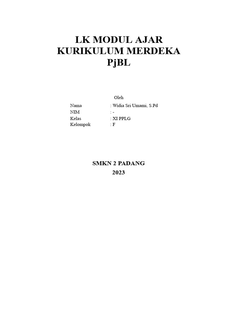 Modul Ajar Basis Data Kelas XI PjBL | PDF