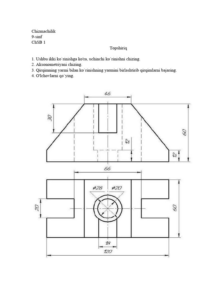 9-Sinf Chizmachilik CHSB 1 1-Yarim Yillik | PDF