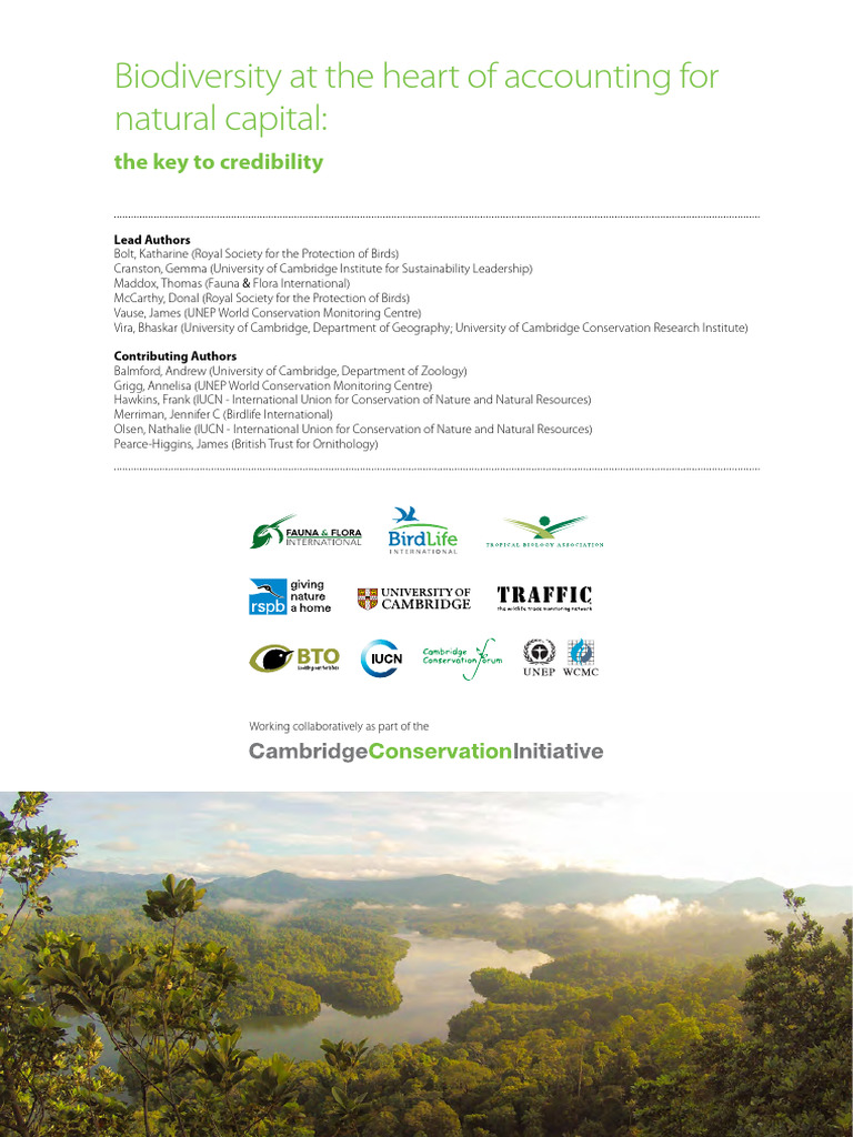 Biodiversity in Natural Capital Accounting | PDF | Biodiversity ...