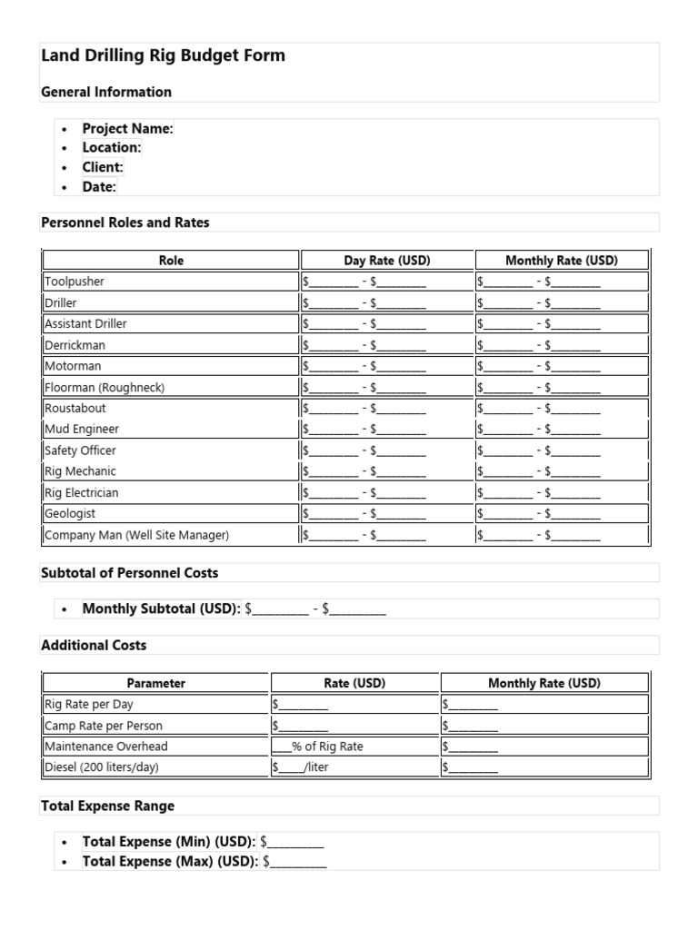 Land Rig Silmulation Form | PDF | Business Law | Private Law