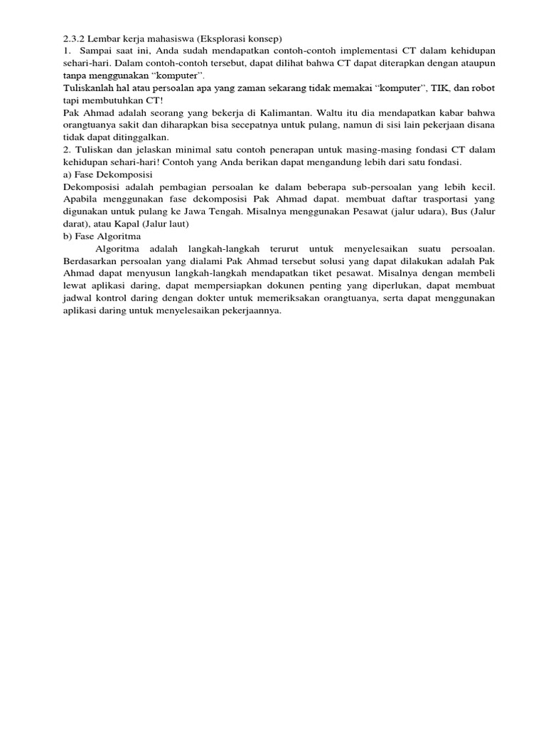 T1-3a. Eksplorasi Konsep - Lembar Kerja Mahasiswa | PDF