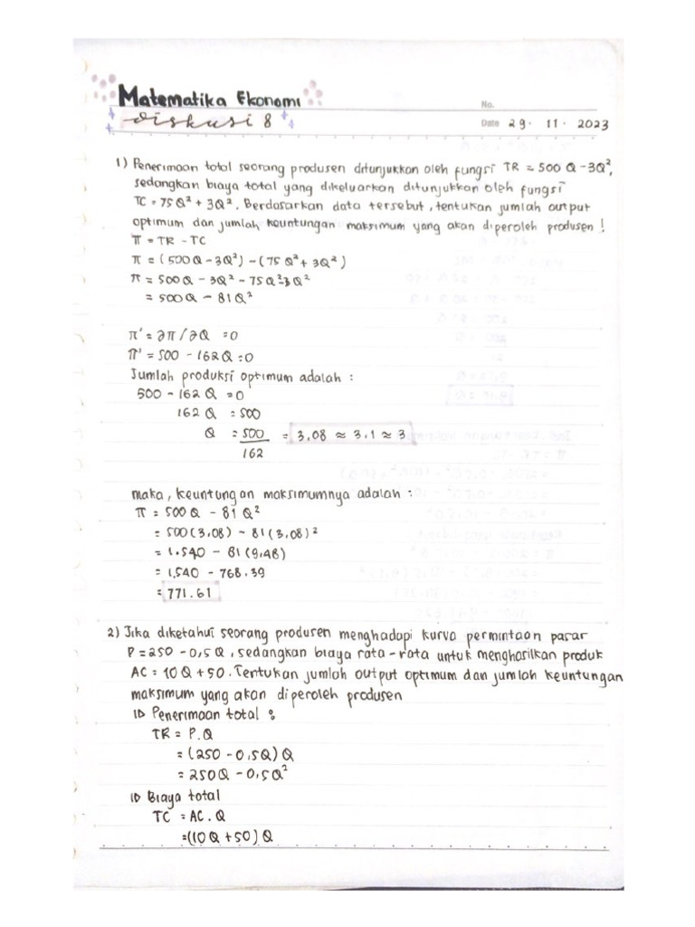 Diskusi 8 - MatEko | PDF