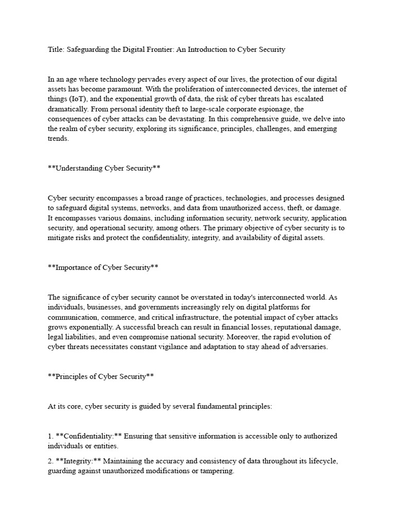 Cyber Security: Principles and Best Practices | PDF | Security ...