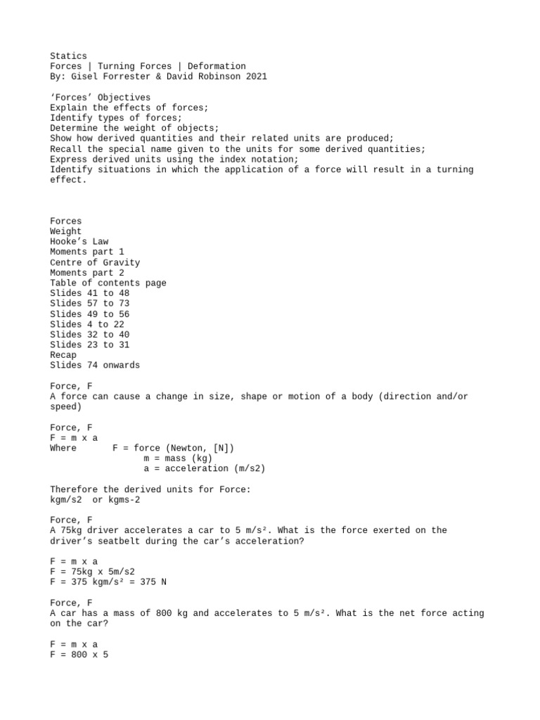 Statics | PDF | Lever | Friction Statics | PDF | Lever | Friction