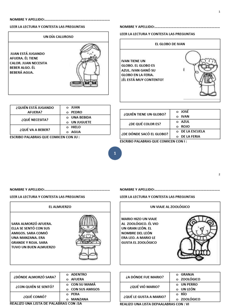 Lecturas Cortas para Niños | PDF