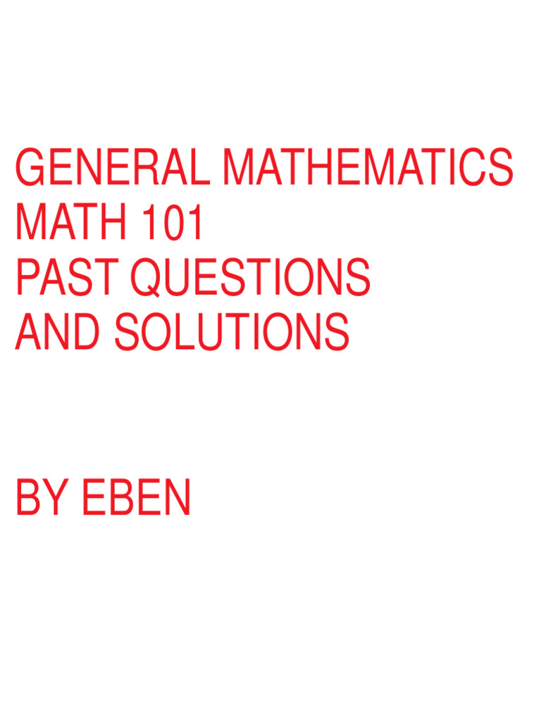 Math 101 Pasco Solutions by Eben Ilovepdf Compressed | PDF