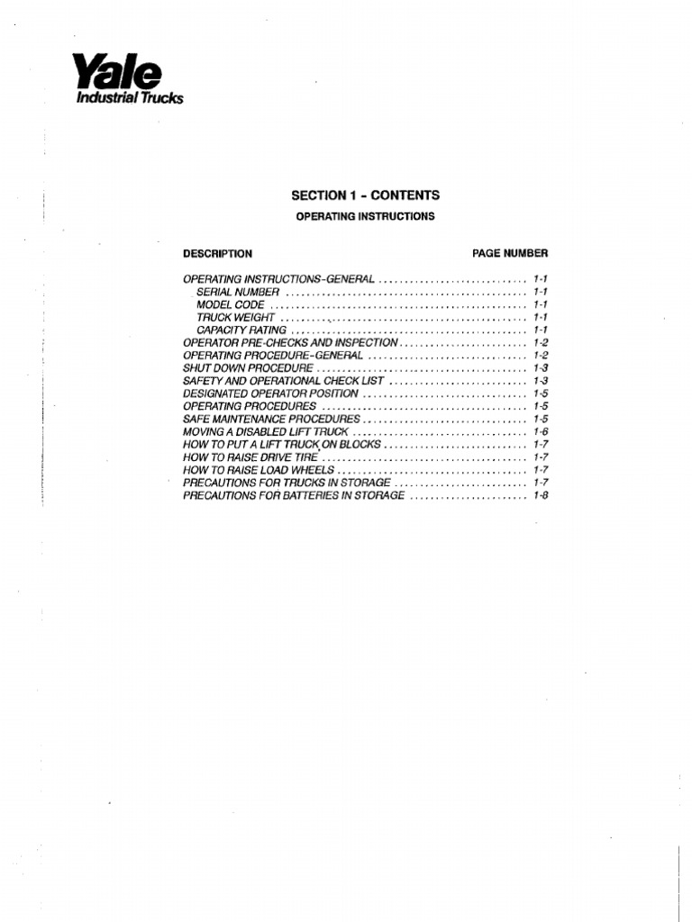 Yale MPB040AC Maintenance Manual | PDF