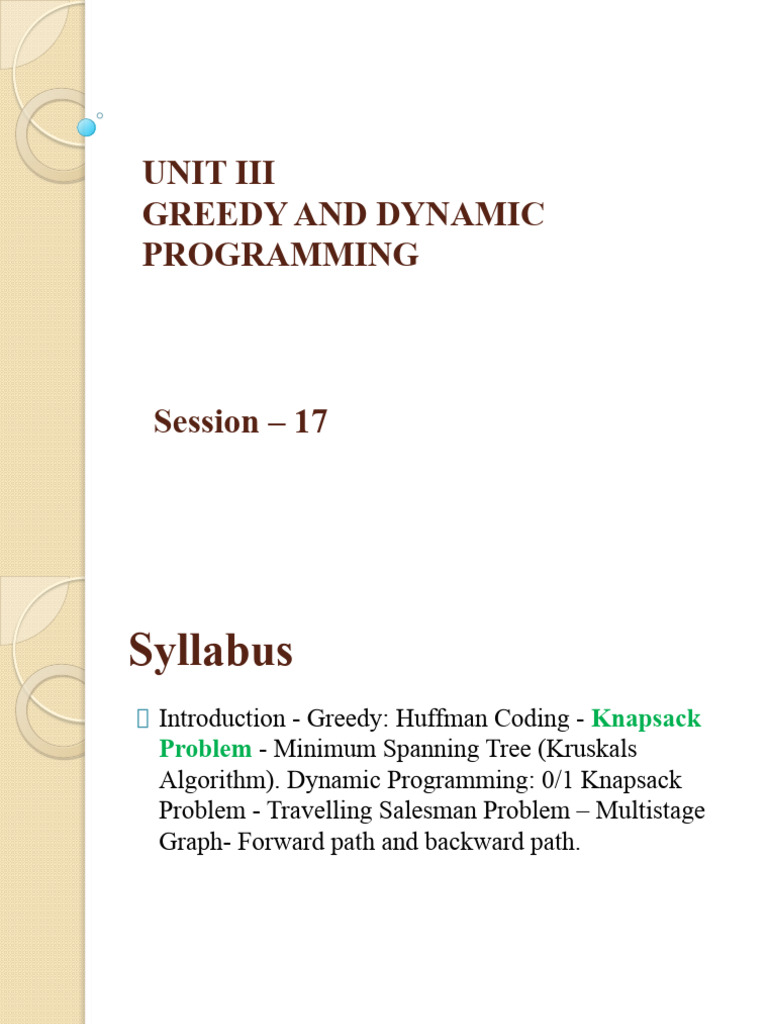 Unit III - Session 17 | PDF | Mathematical Optimization | Systems Analysis