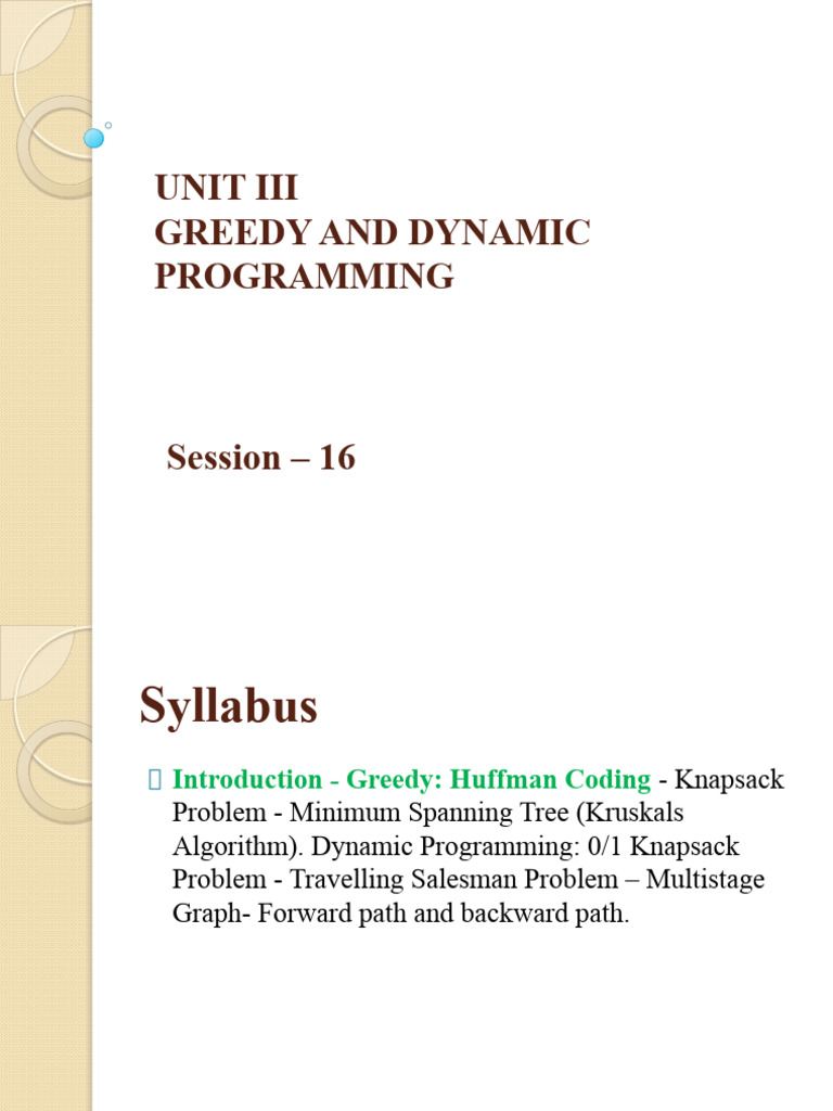 Greedy & Dynamic Programming Techniques | PDF | Theoretical Computer ...