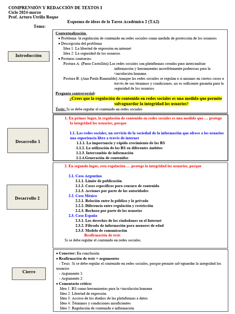 FORMATO ESQUEMA TA2 (Casi Terminado) | PDF | Internet | Libertad de expresión