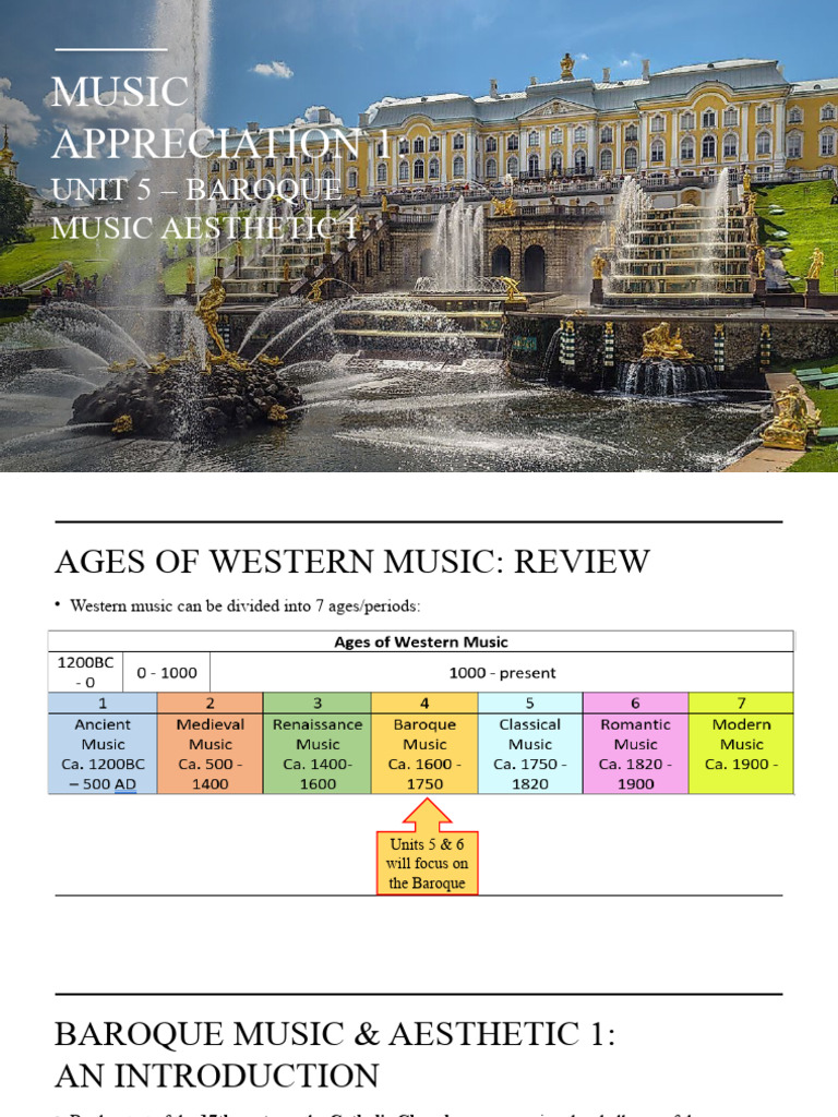 Music Appreciation 1 - Unit 5-2022 | Download Free PDF | Baroque | The Arts