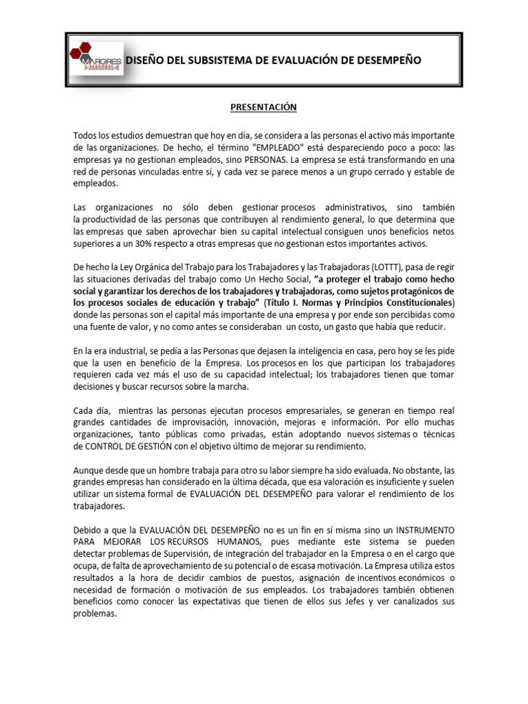 Nomativa de Evaluacion de Desempeno | PDF | Business | Gestión de recursos humanos
