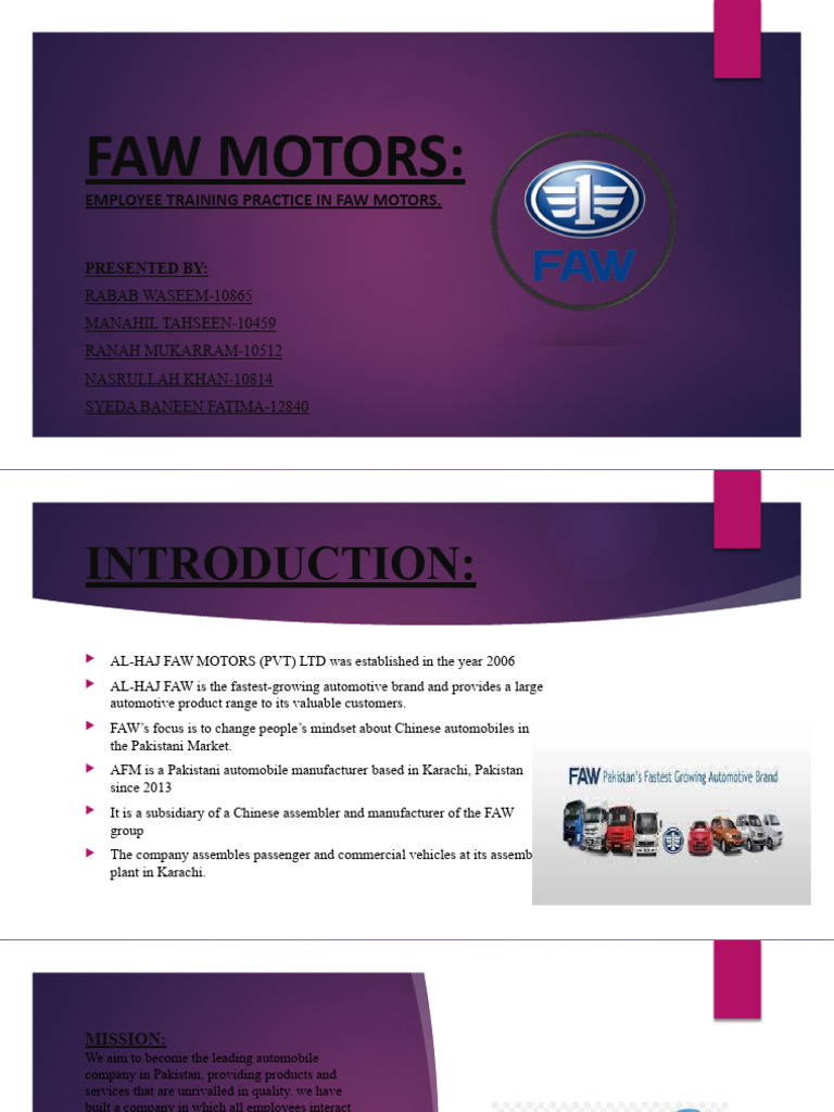 Faw Motors | PDF | Employment | Marketing