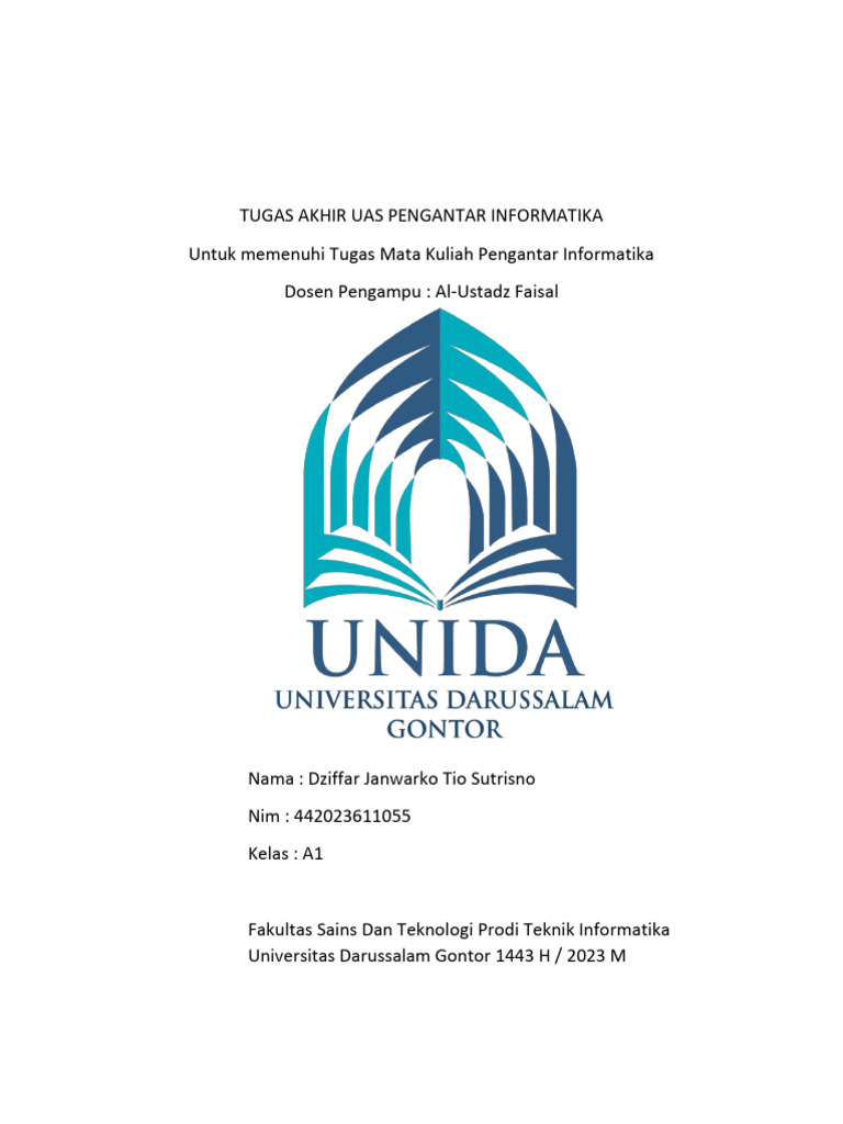 Tugas Akhir Uas Pengantar Informatika | PDF | Teknologi & Rekayasa