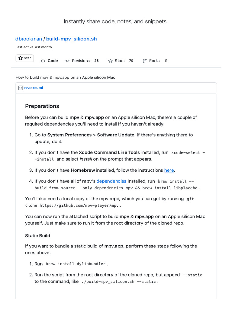 How To Build MPV & MPV - App On An Apple Silicon Mac GitHub | PDF | Mac ...