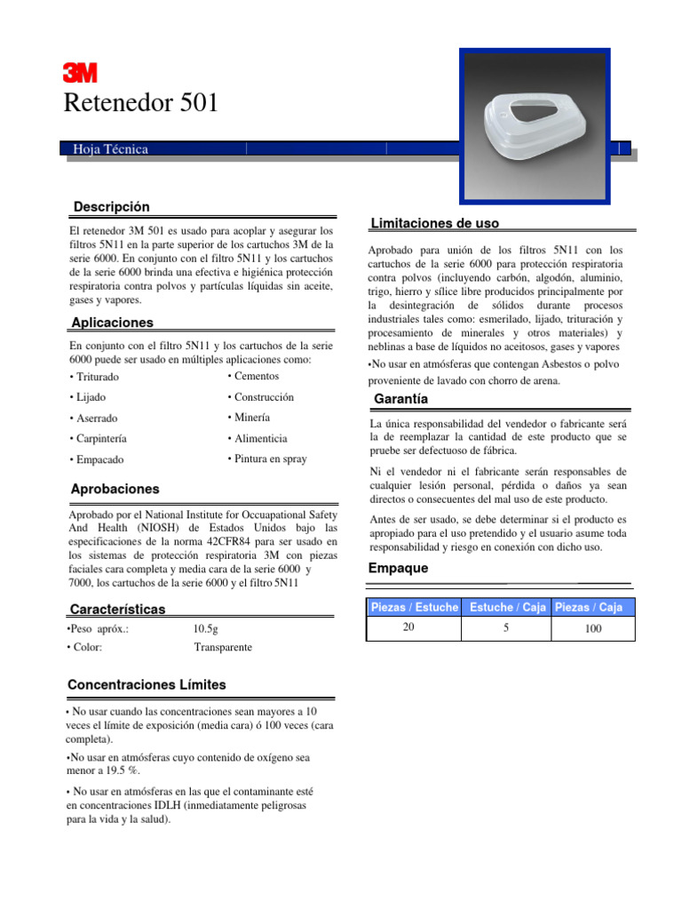 Ficha Tecnica Retenedor-501 | PDF | Materiales