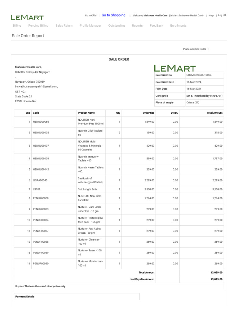 Trinath Reddy | PDF | Invoice | Payments