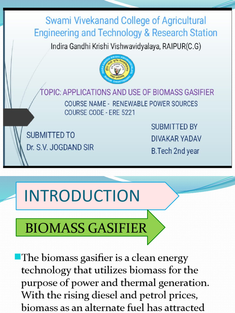 Application and Uses of Biomass Gasifier | PDF | Gasification | Biogas