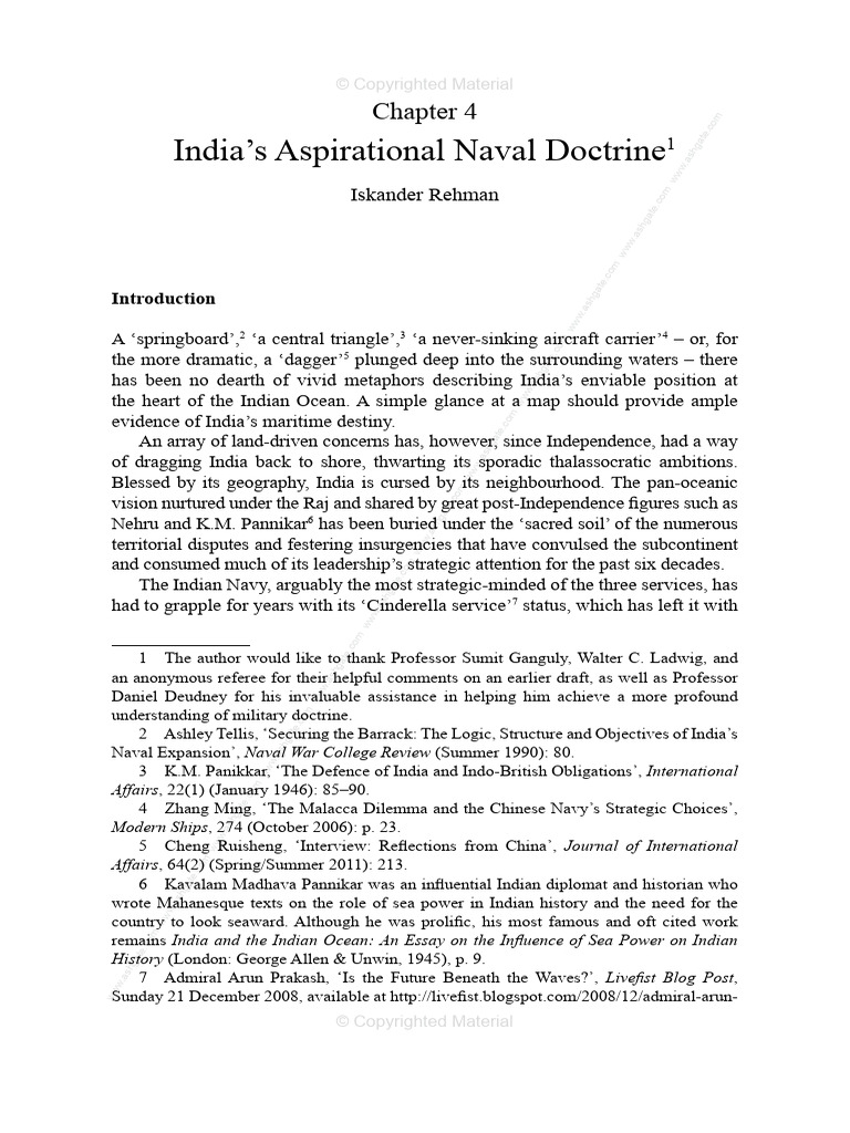 Indias Aspirational Naval Doctrine | PDF | Military Doctrine | Navies