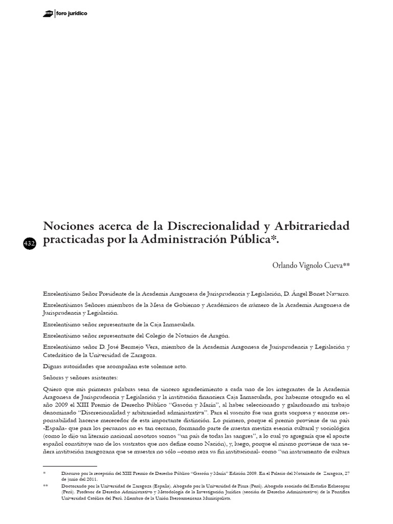 Discrecionalidad y Arbitrariedad Administrativa | PDF | Ciencias ...