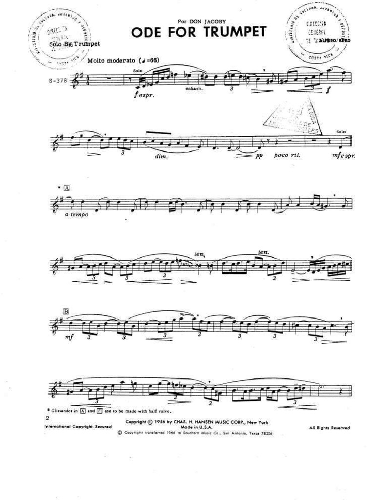 Partes Ode For Trumpet - Compressed - Compressed | PDF