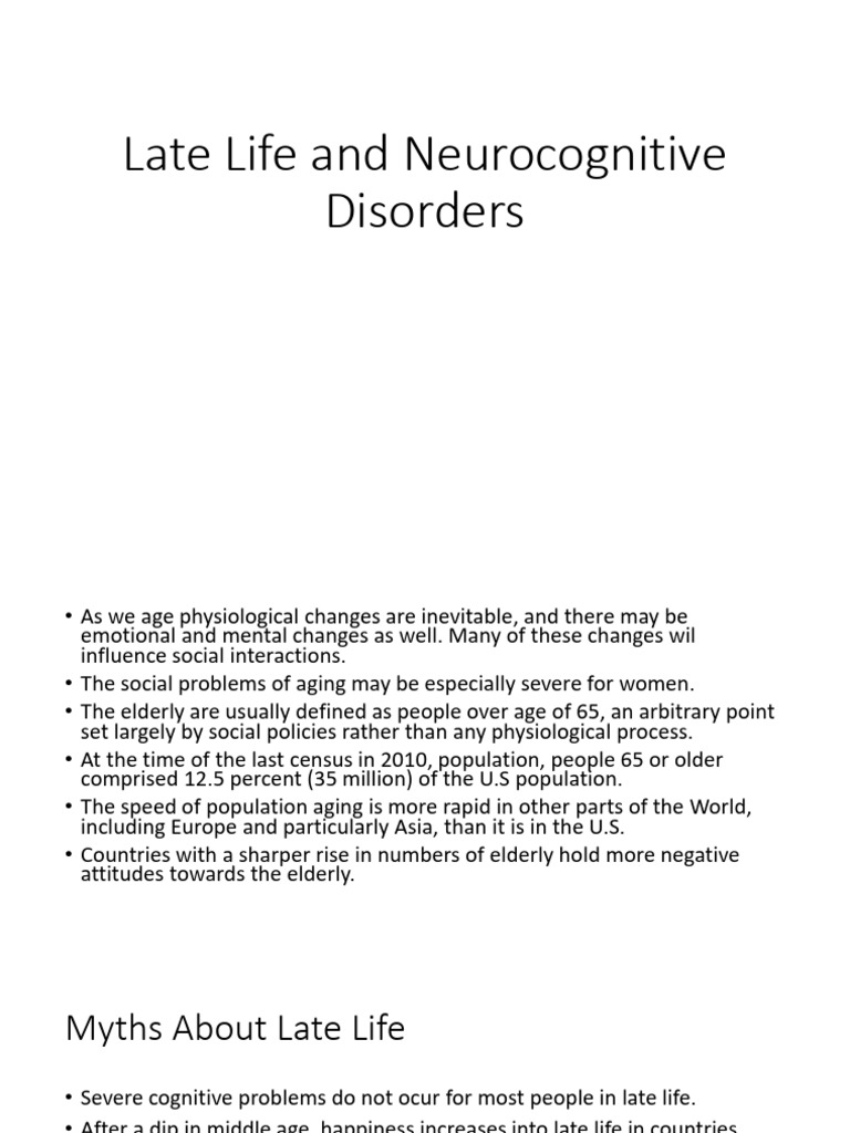 Neurocognitive Disorders in Aging | PDF | Dementia | Alzheimer's Disease