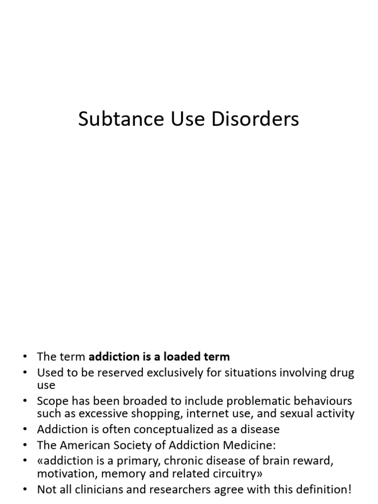 Subtance Use Disorders | PDF | Substance Abuse | Substance Use Disorder