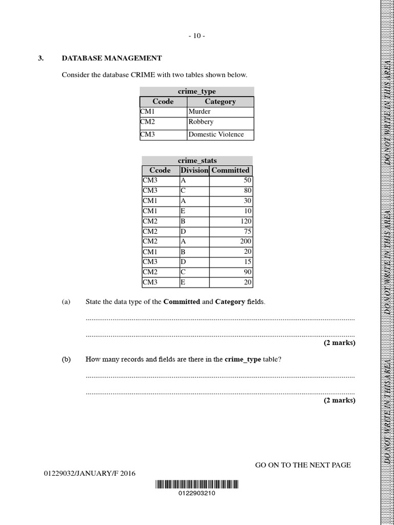 CSEC® Information Technology Past Papers | PDF | Databases ...