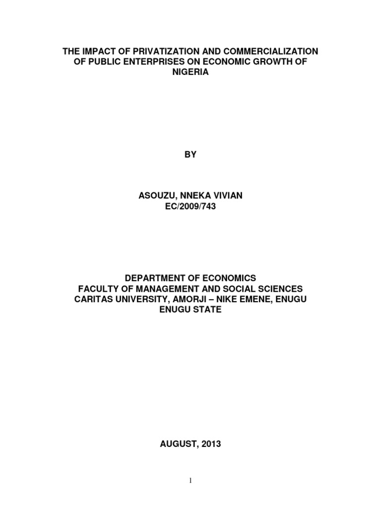 The Impact of Privatization and Commercialization of Public Enterprises On Economic Growth of ...